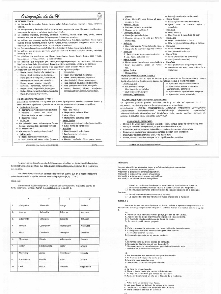 Ortografia de La H | PDF
