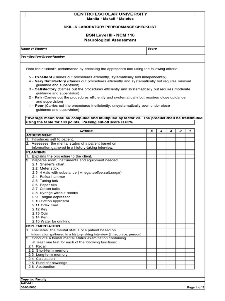 neuro-assessment | PDF