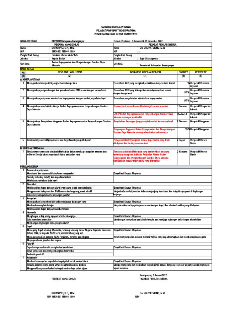 SKP 2022 Kuantitatif JPT | PDF