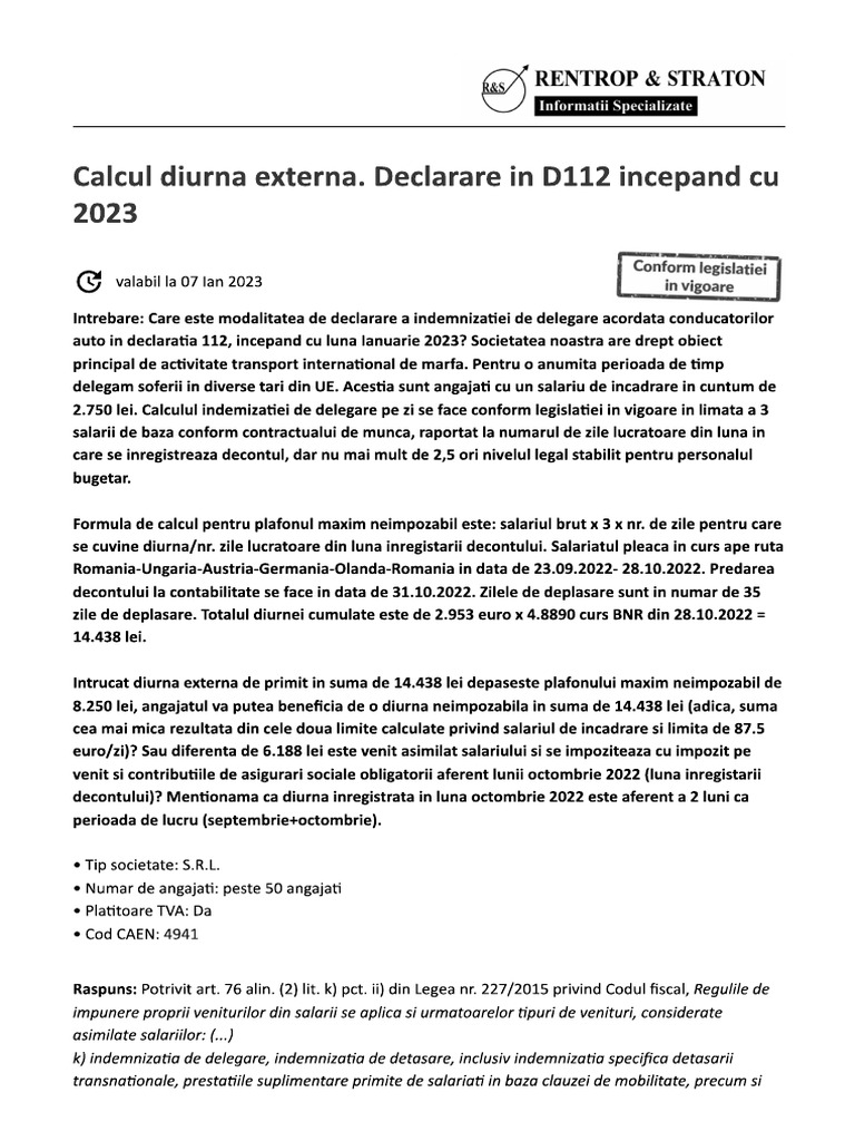 Calcul Diurna Externa | PDF