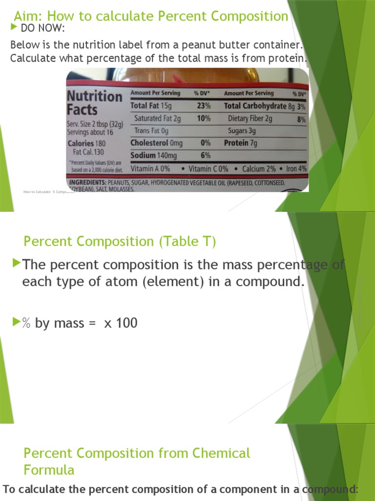 Percent Composition | PDF | Mole (Unit) | Molecules