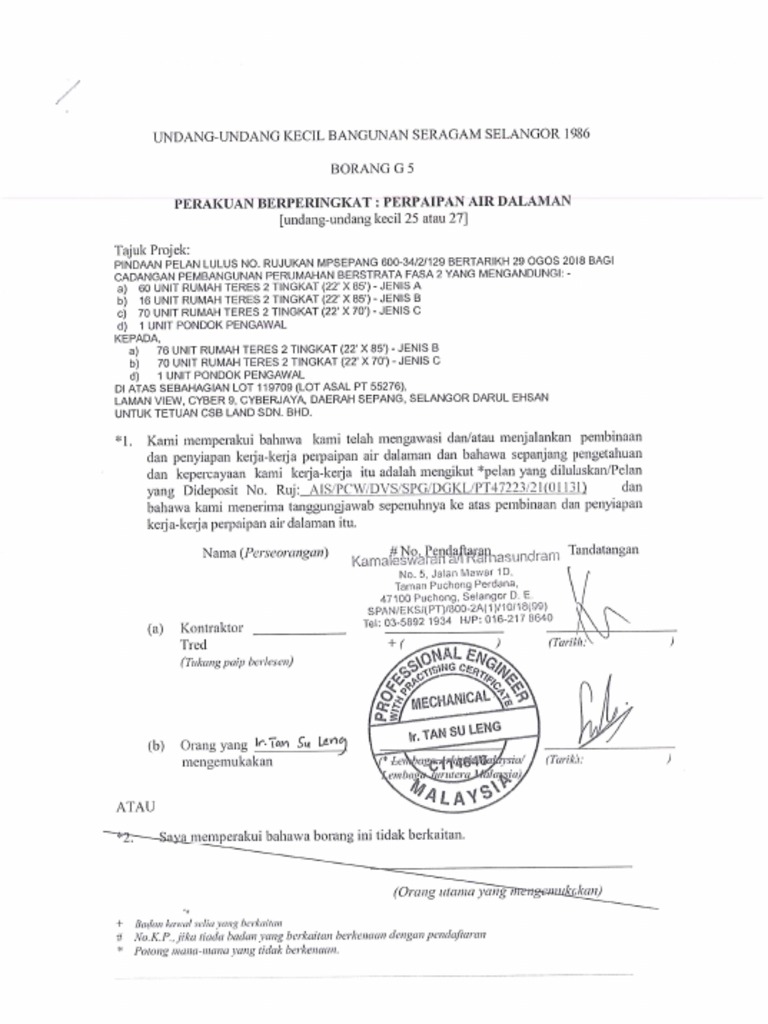 Sample Borang G5 Pdf