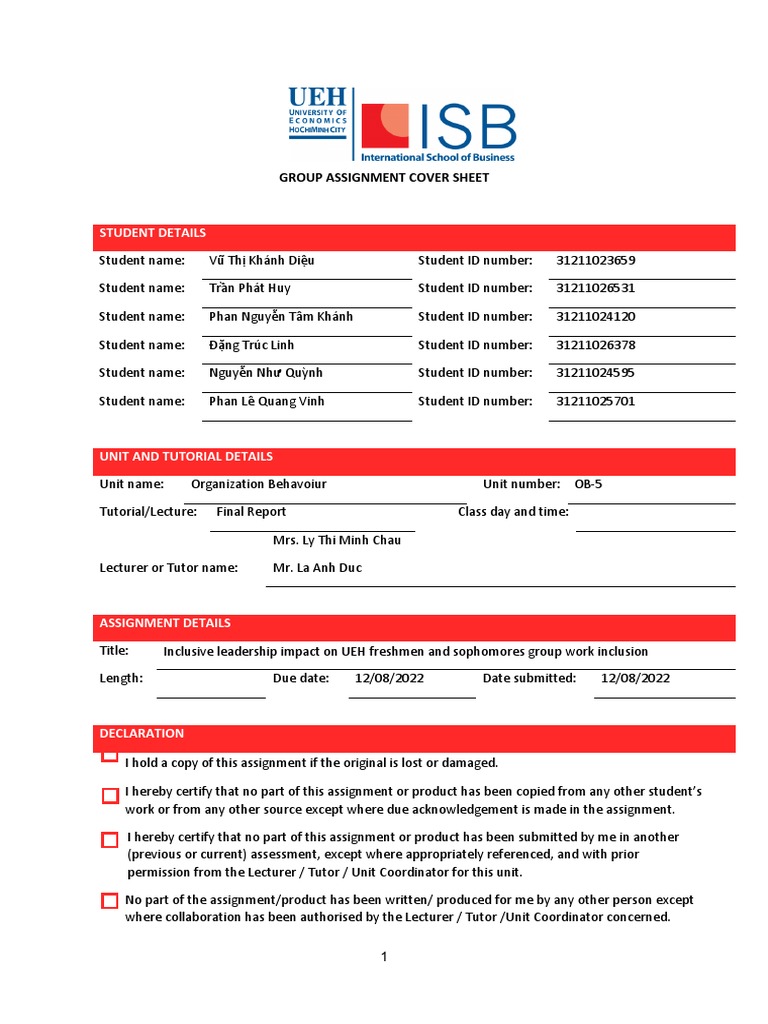 Final Report - The VI - OB5 | PDF | Survey Methodology | Leadership