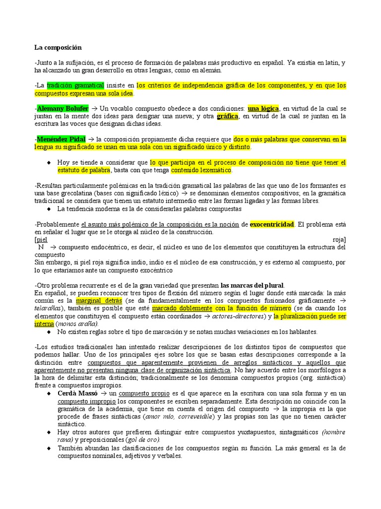Prefijación y composición en español | PDF | Adverbio | Palabra