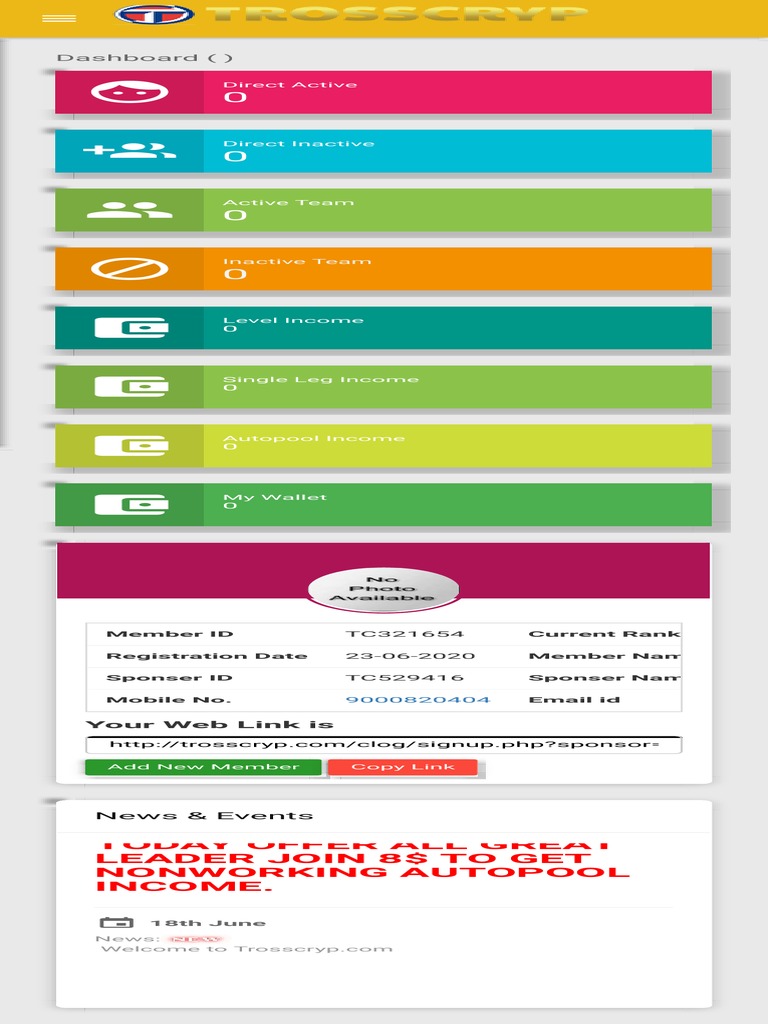 Dashboard Trosscryp Pdf