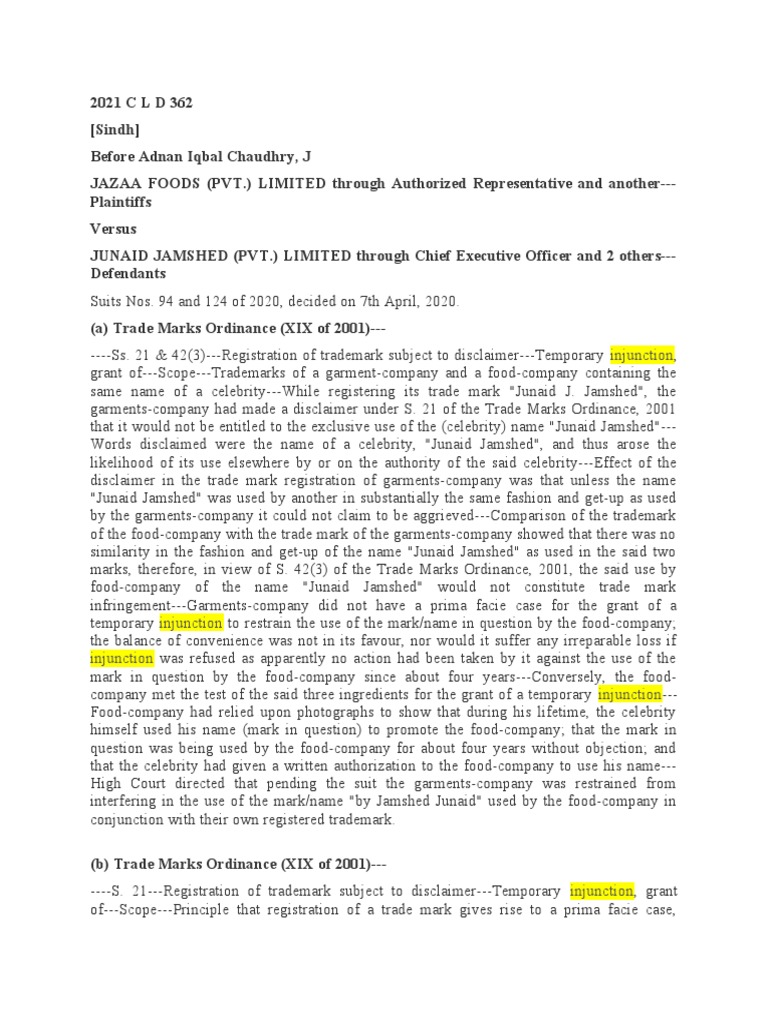 Injunction | PDF | Trademark | Injunction