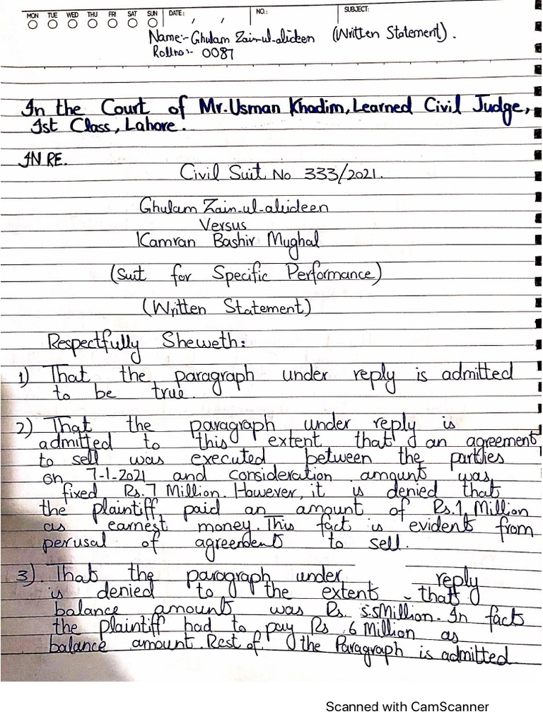 Written Statement | PDF