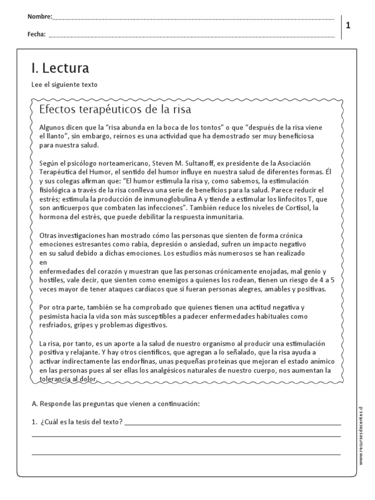 Texto La Risa | PDF | La risa | Asunto (gramática)