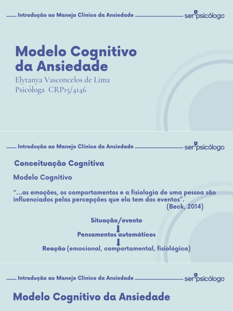 Modelo Cognitivo Da Ansiedade | PDF