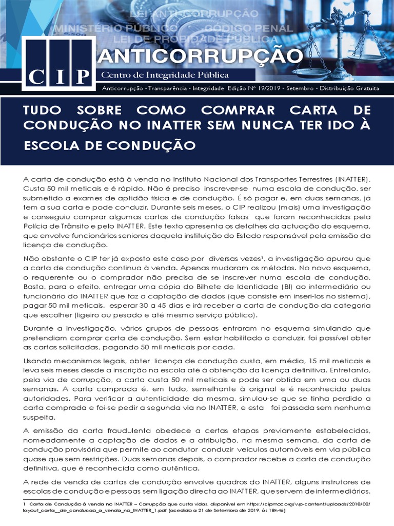 Carta de Condução No Inatter | PDF