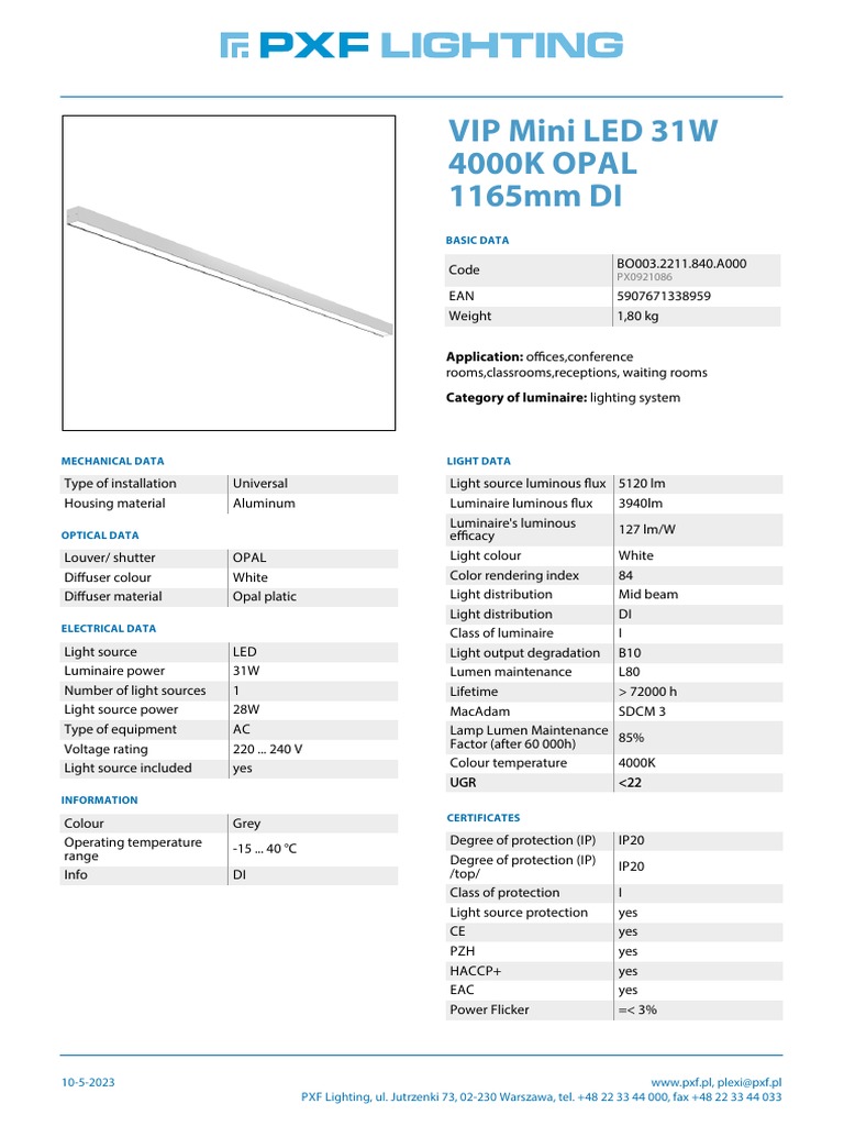 VIP Mini LED 31W Lighting System | PDF | Lighting | Electricity