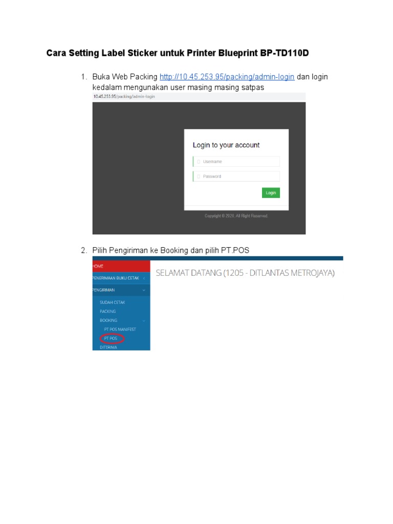 Setting Label untuk Printer BP-TD110D | PDF