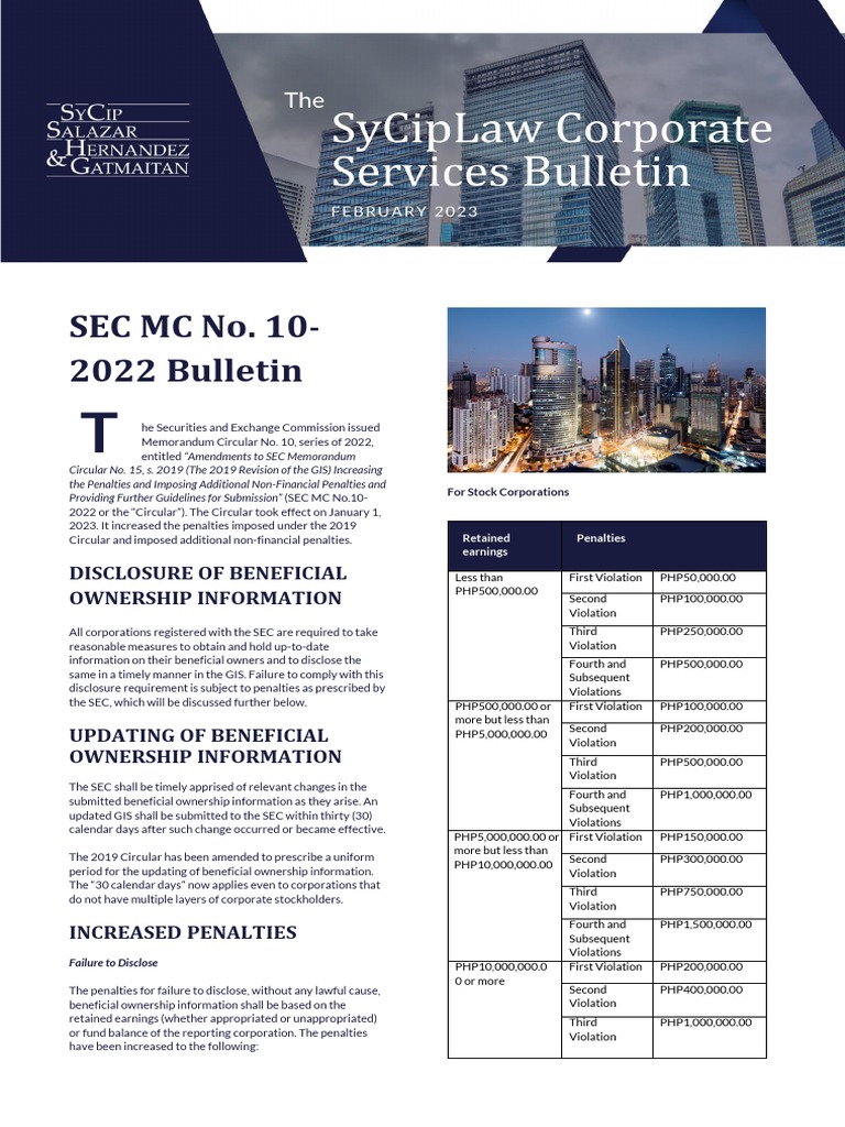 SEC MC No. 10-2022 | PDF | U.S. Securities And Exchange Commission ...