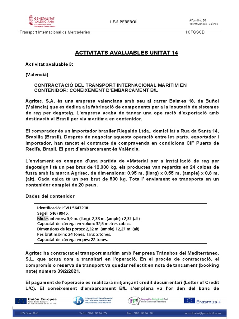 Activitat AVALUABLE 3 - U14 TIM | PDF