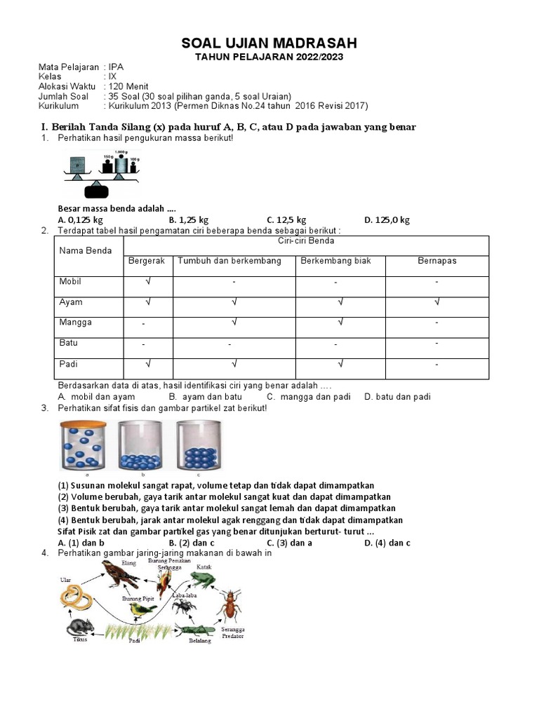 Soal Um Ipa 2023 | PDF