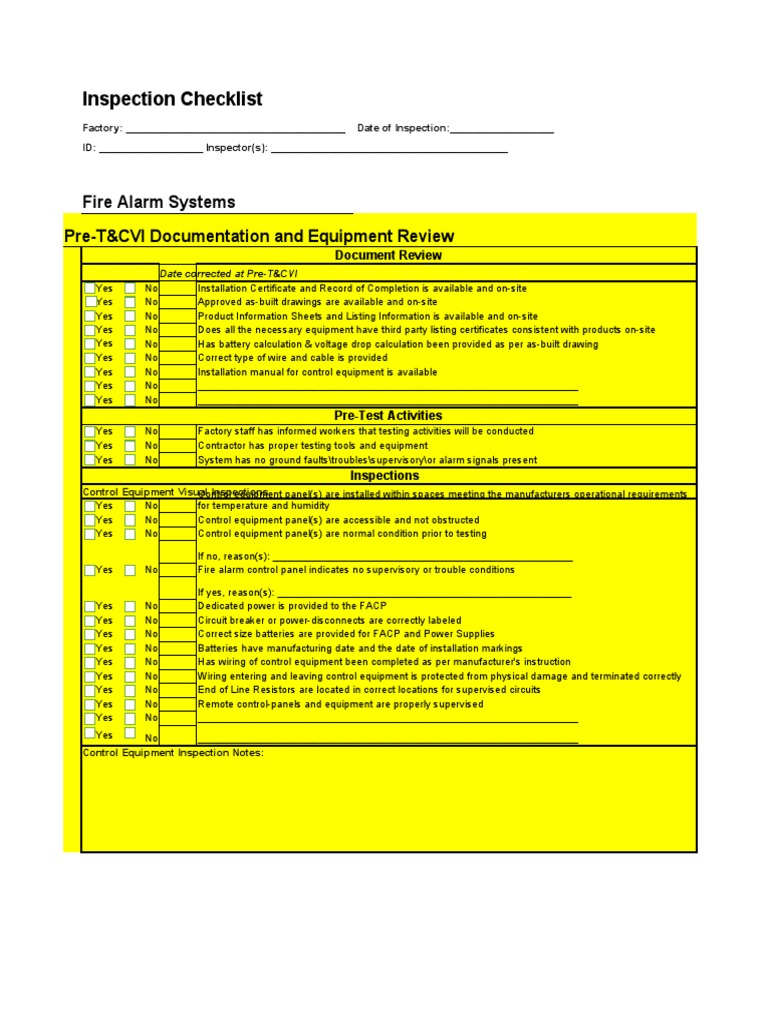 RSC FA Checklist Inc Pre-T - CVI Review | PDF