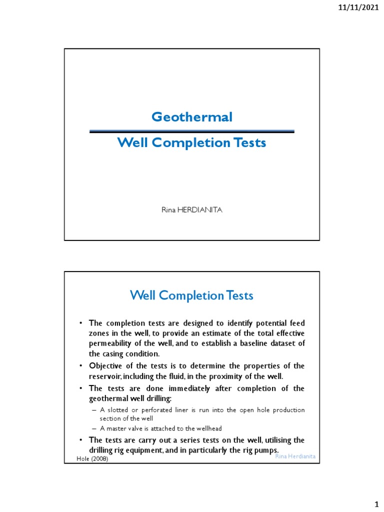 10-Well Completion Tests | PDF