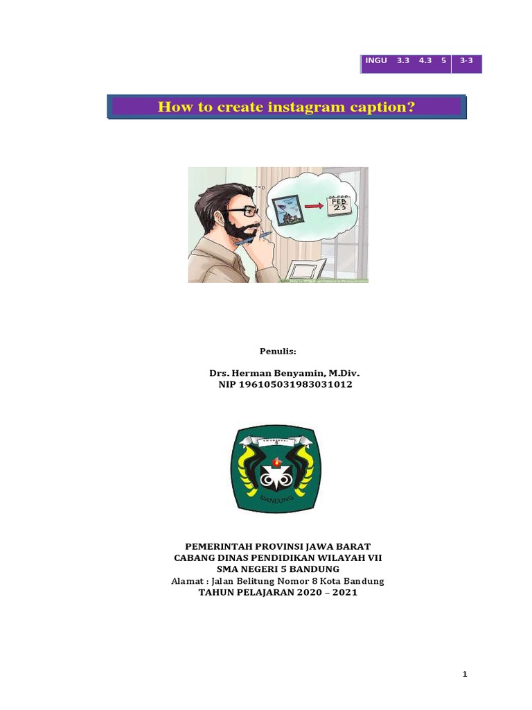 Ukbm Inggris 3.2 Instagram Caption | PDF