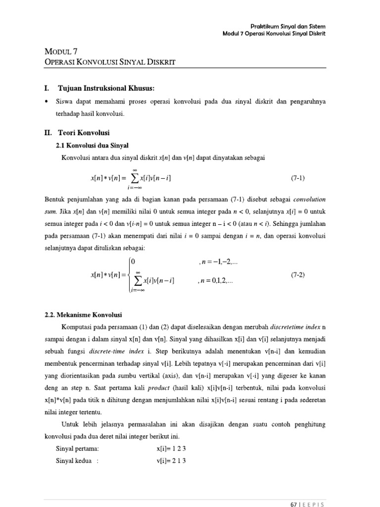 Modul 7-Praktikum Sinyal Sistem Dengan MatLAB | PDF