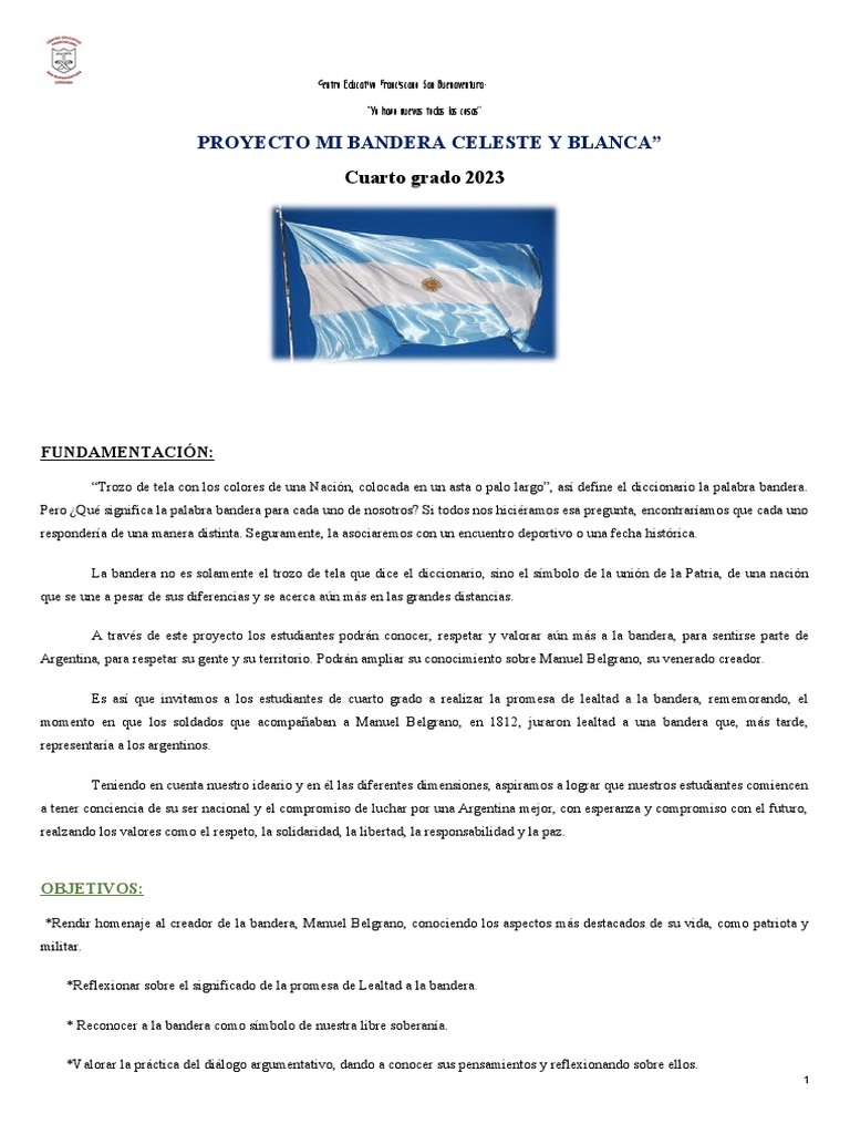3 Propuesta Proyecto de La BANDERA (L) | PDF | Bandera