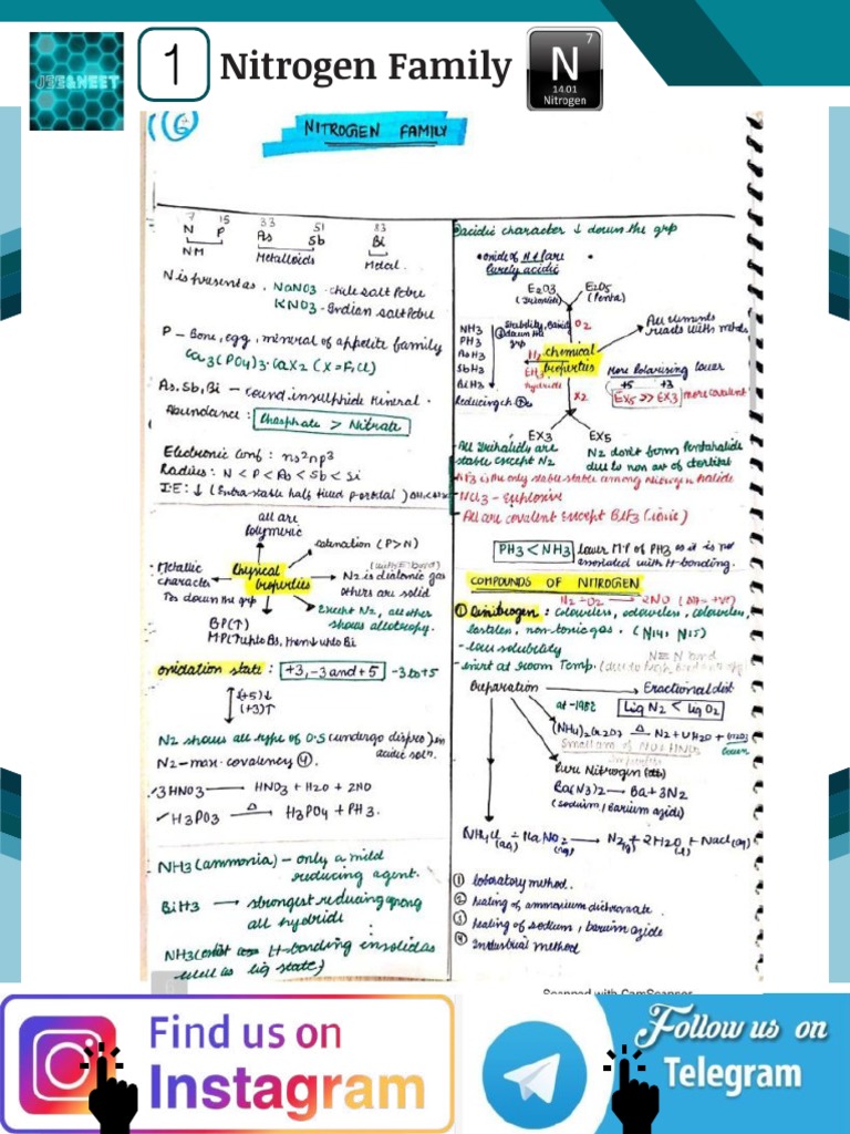 Nitrogen Family Handwritten Notes | PDF