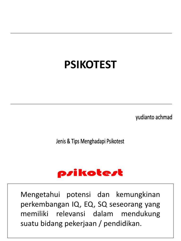 1 - Panduan Tes Psikotest | PDF