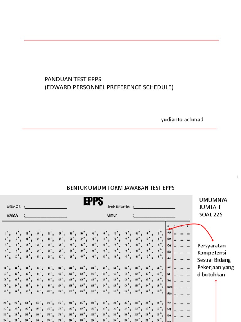 3 - Panduan Tes EPPS | PDF