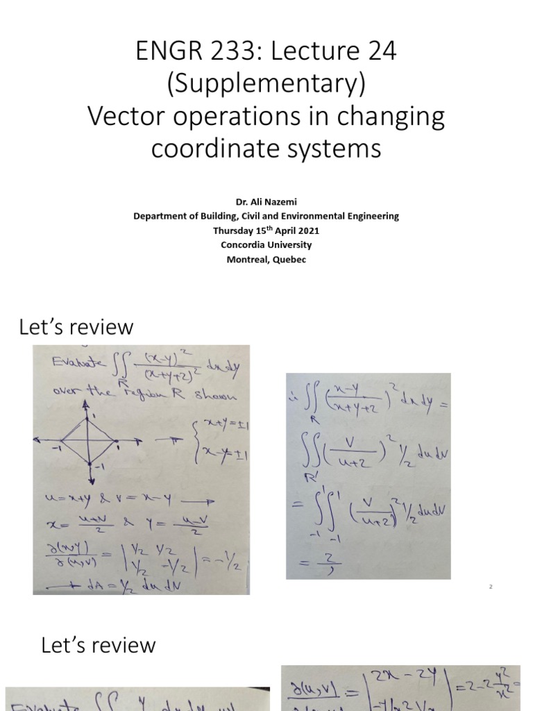 ENGR 233 Lecture 24 Final | PDF | Coordinate System | Mathematical Analysis