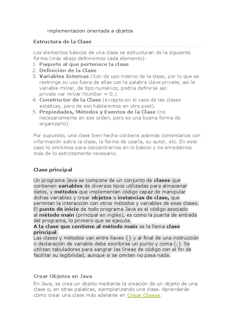Objetos Java, clases y métodos | PDF | Objeto (informática) | Java (lenguaje de programación)