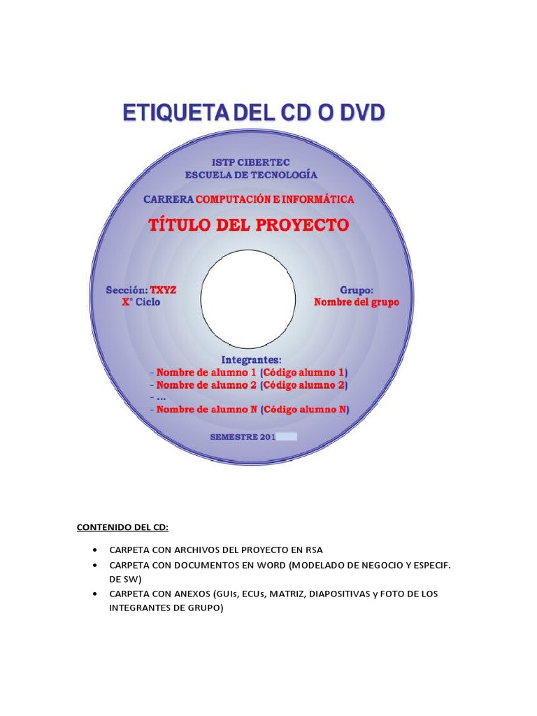 Rotulo CD Proyecto | PDF