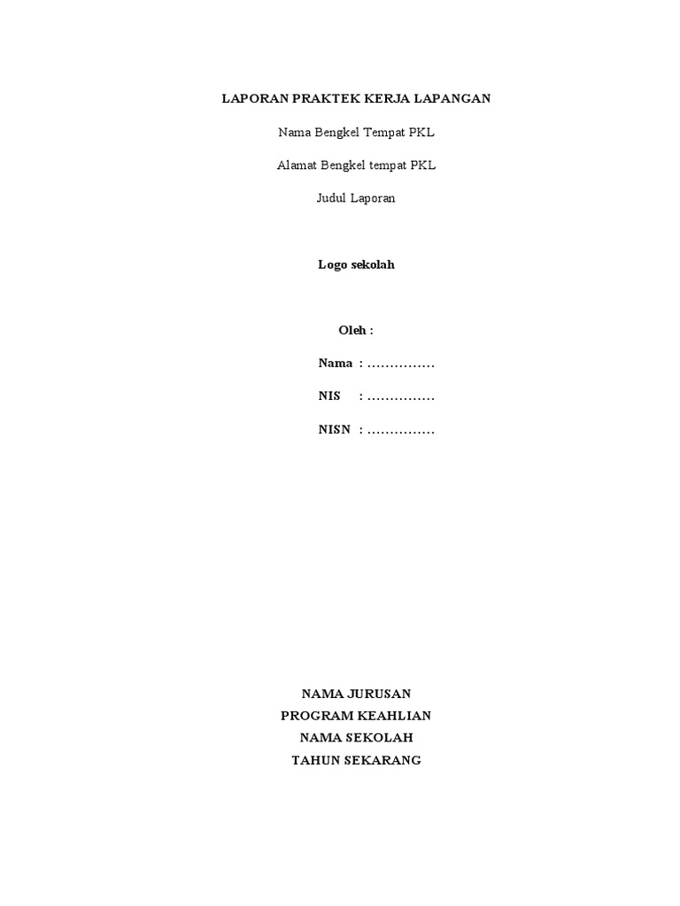 Contoh Laporan Praktek Kerja Lapangan (PKL) | PDF