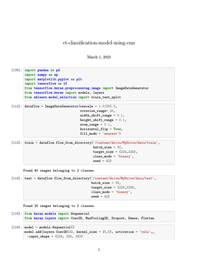 Et Classification Model Using CNN | PDF