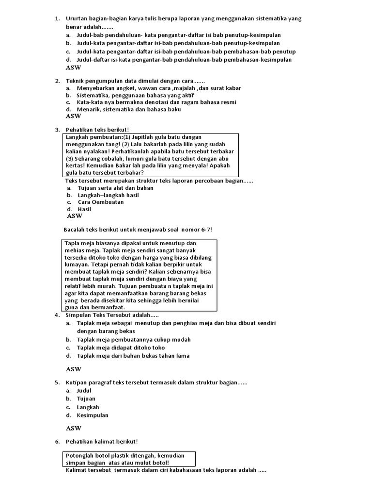 Soal Bhs - Indo | PDF