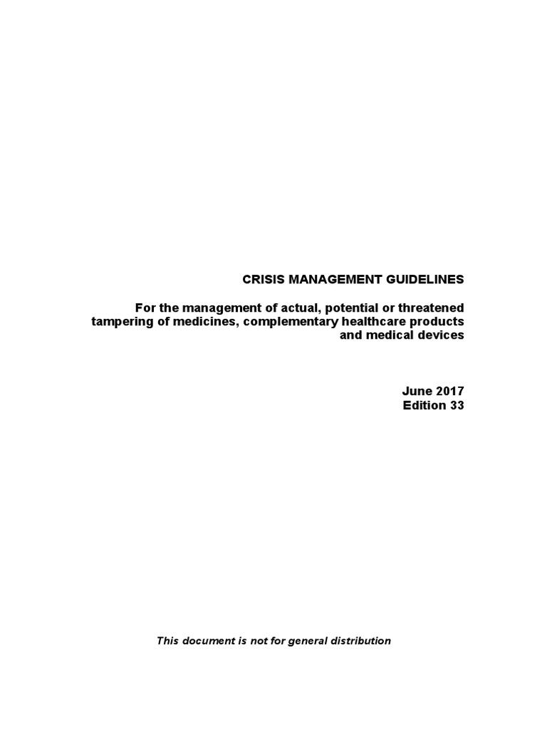 Crisis Management Guidelines | PDF