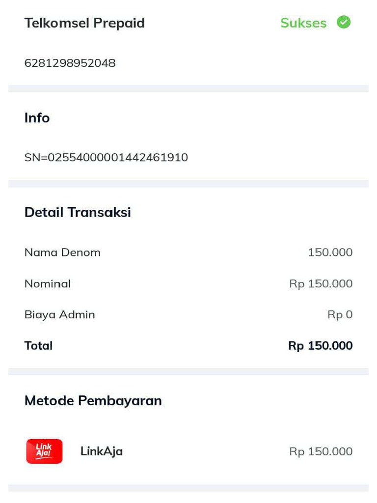 Receipt Link Aja 1 | PDF