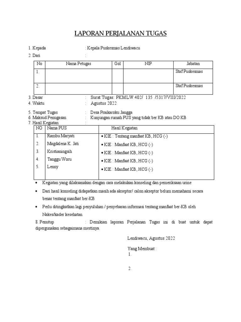 Contoh LPD DO KB | PDF