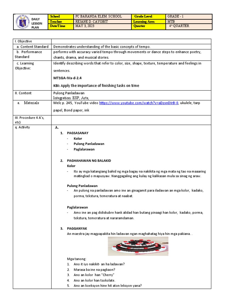 LP MTB - 4th Quarter - Week 1 - May 3, 2023 | PDF