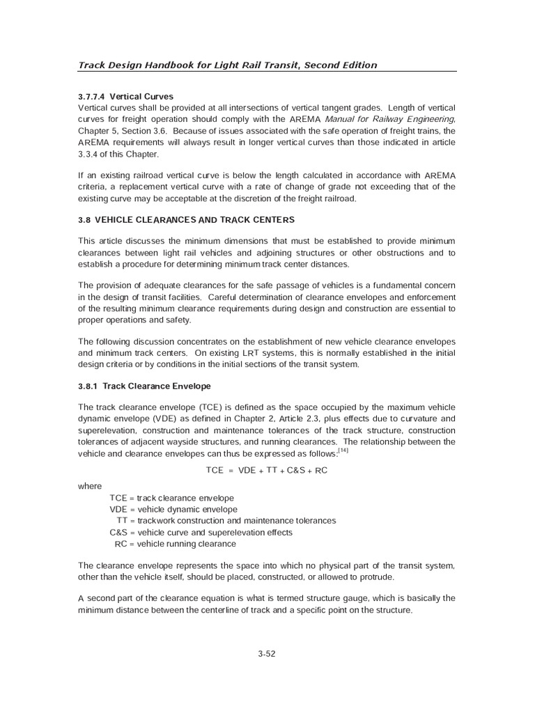 TCRP Track Clearance | PDF | Engineering Tolerance | Rail Transport