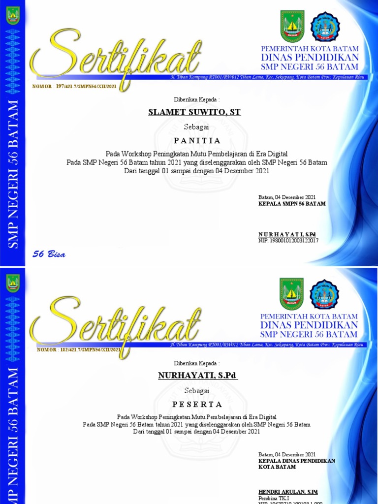 Sertifikat Workshop OK | PDF