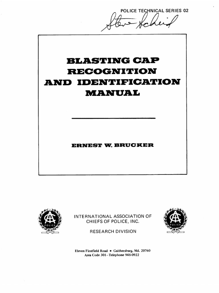 1973 International Association of Chiefs of Police Blasting Cap ...