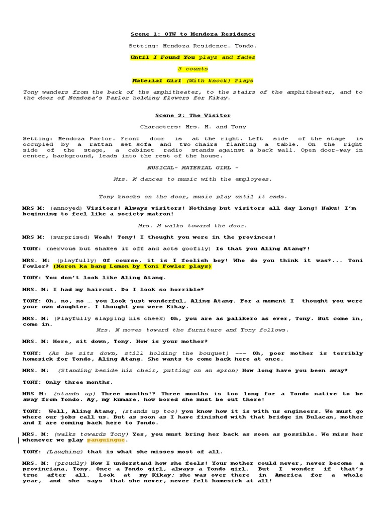 New Yorker in Tondo - Script | PDF