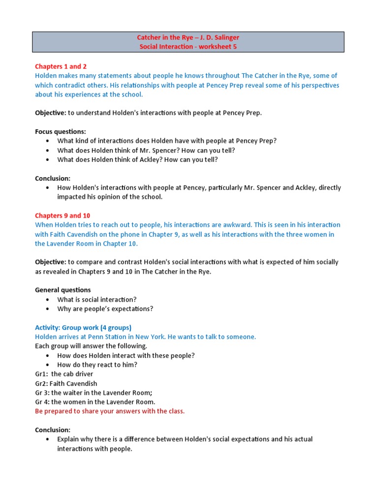 Worksheet 5 - Social Interaction | PDF