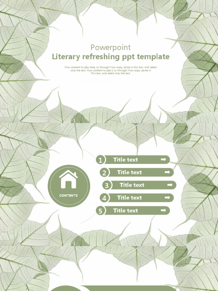 Green Leaf Background PPT Template For Work Plan | PDF | Microsoft ...