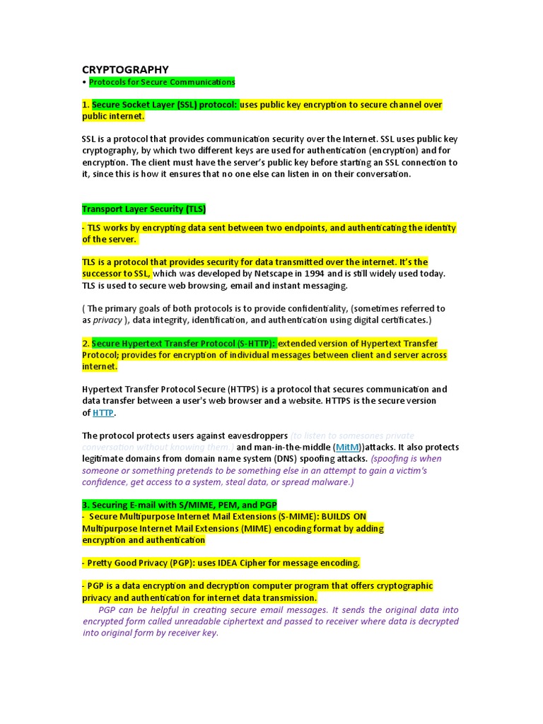 Secure Communication Protocols Guide | PDF | Transport Layer Security | Public Key Cryptography
