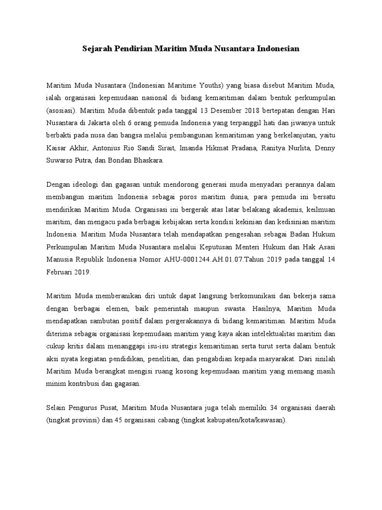 Maritim Muda Nusantara Indonesian | PDF