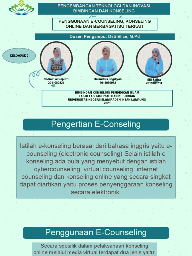Penggunaan E-Counseling, Konseling Online Dan Berbagai Isu Terkait ...