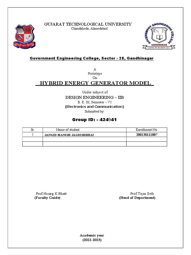 GTU HYBRID ENERGY GENERATOR MODEL | PDF | Arduino | Electronic Circuits