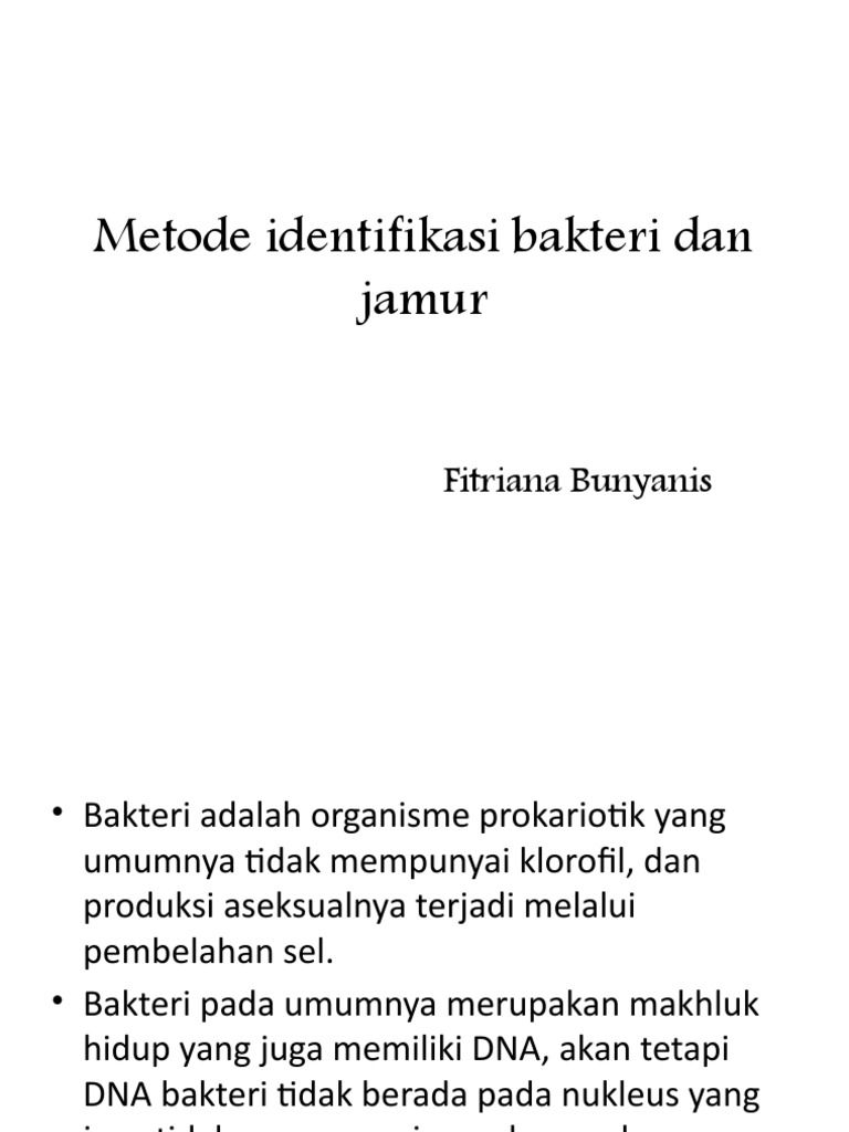 Metode Identifikasi Bakteri Dan Jamur | PDF | Ilmu Sosial