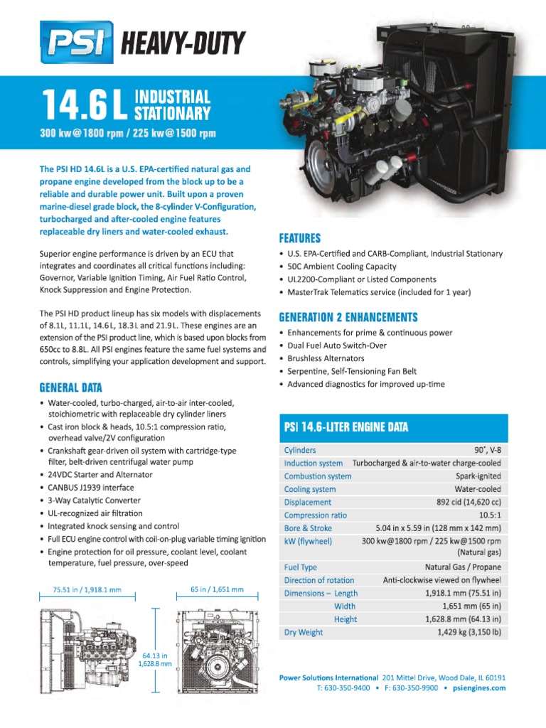 PSI 14.6L Spec Sheet - 1pg | PDF