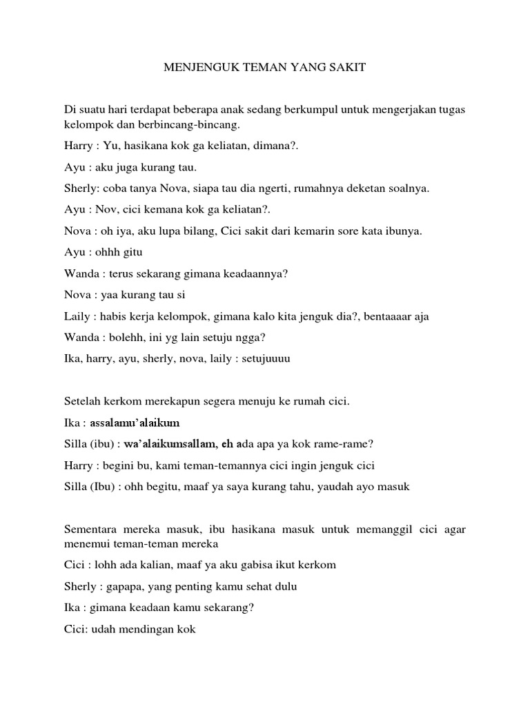 Menjenguk Teman Yang Sakit II | PDF